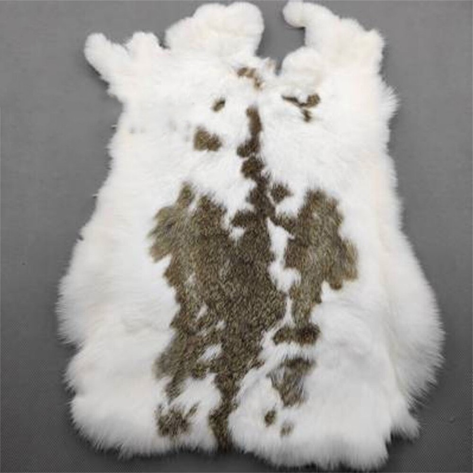 5PCS Real Natural Rabbit Skin Pelts Fur Hides Soft Leather Mats Tanned ...