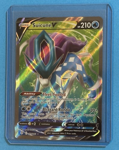 Pokémon TCG Suicune V 173/203 Sword & Shield Evolving Skies Full Art ...