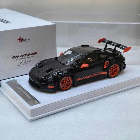 PORSCHE 992 GT3 RS Weissach Black Orange Wheel Fuelme Model 1/18 # ...
