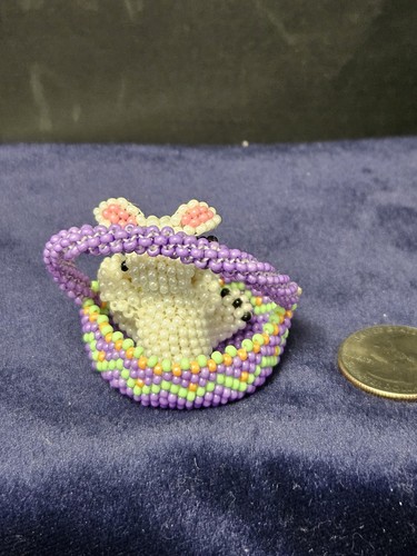 ZUNI NATIVE AMERICAN BEADED Easter bunny in basket | eBay
