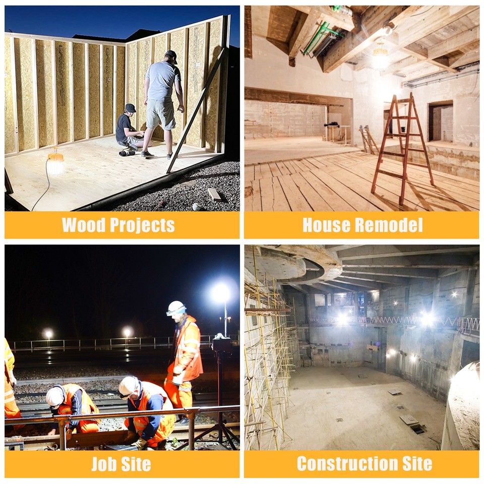 150W Industrial LED Temporary Work Light Linkable Constructions Jobsite ...