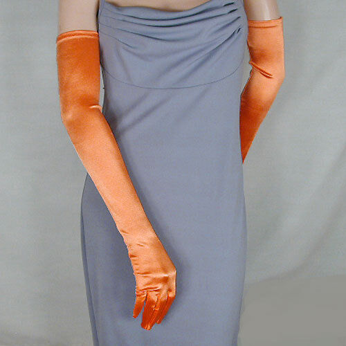 Long Satin Opera Gloves Stretch 21-22" Bridal Wedding Formal Costume ...