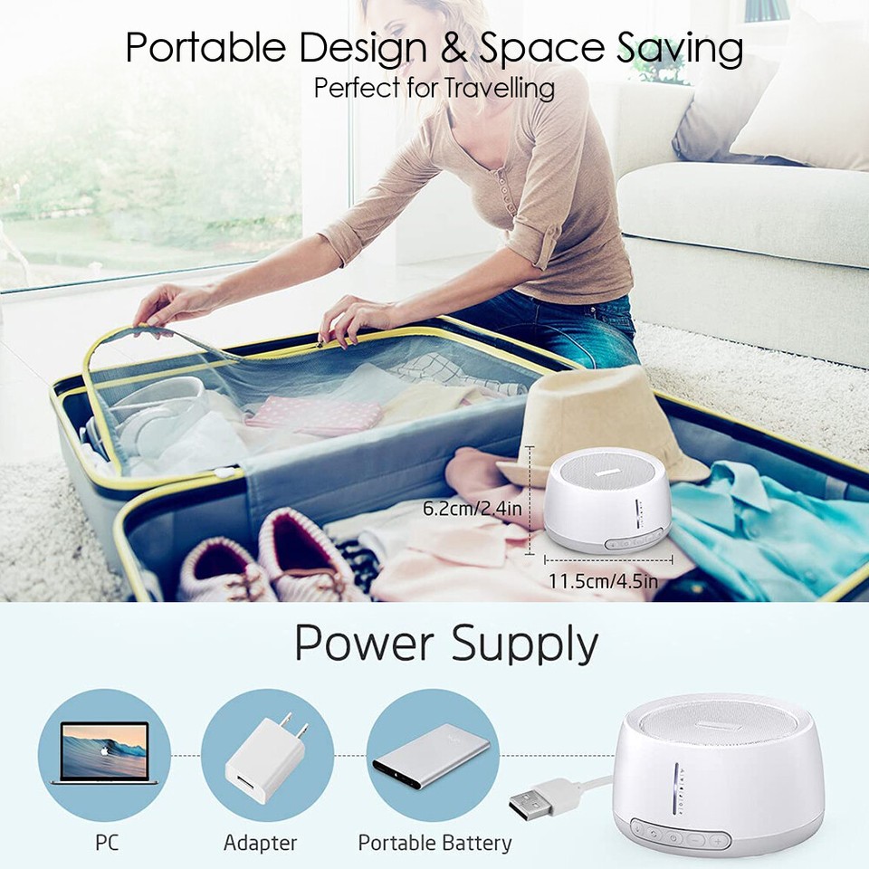 White Noise Machine Sound Sleep Aid Therapy Helper 30 Relaxing Sounds ...