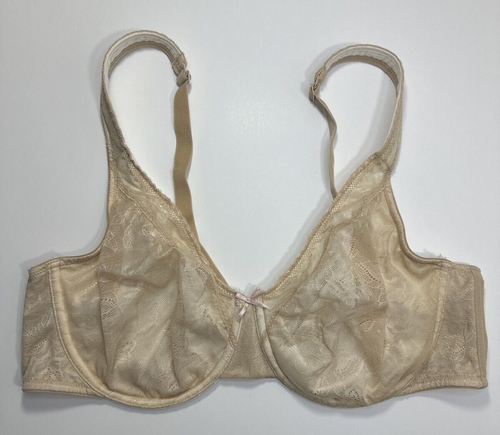 Cacique Modern Lace Covered Unlined Full Coverage Bra 42C Ivory Nude ...
