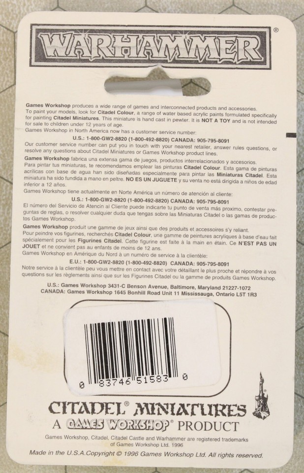 1996 Classic WHFB CHAOS Dwarf DECAL TRANSFERS 8583n - GW OOP BLISTER | eBay