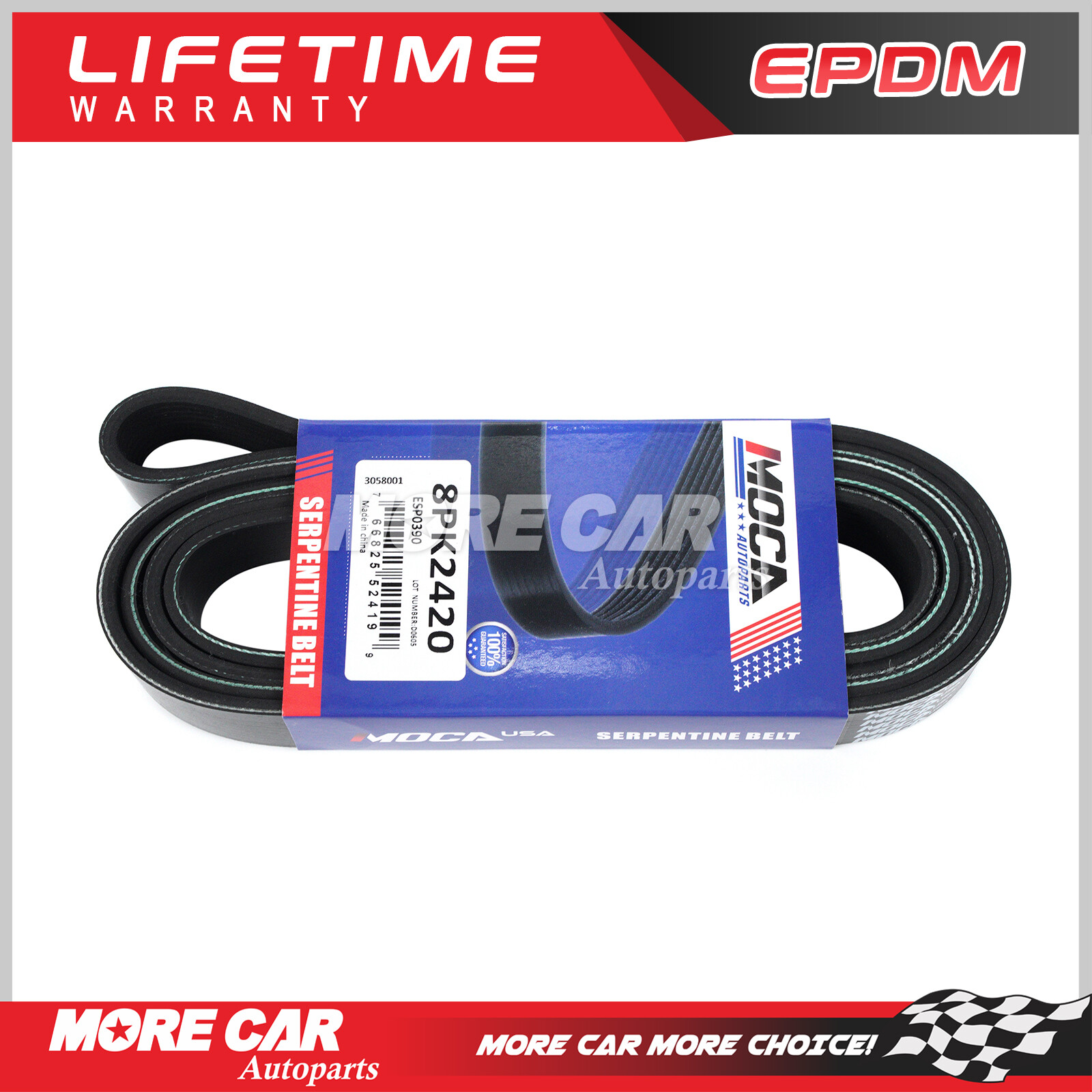 Serpentine Belt 8PK2420 for 01-08 Freightliner Columbia FLD132 Kenworth ...