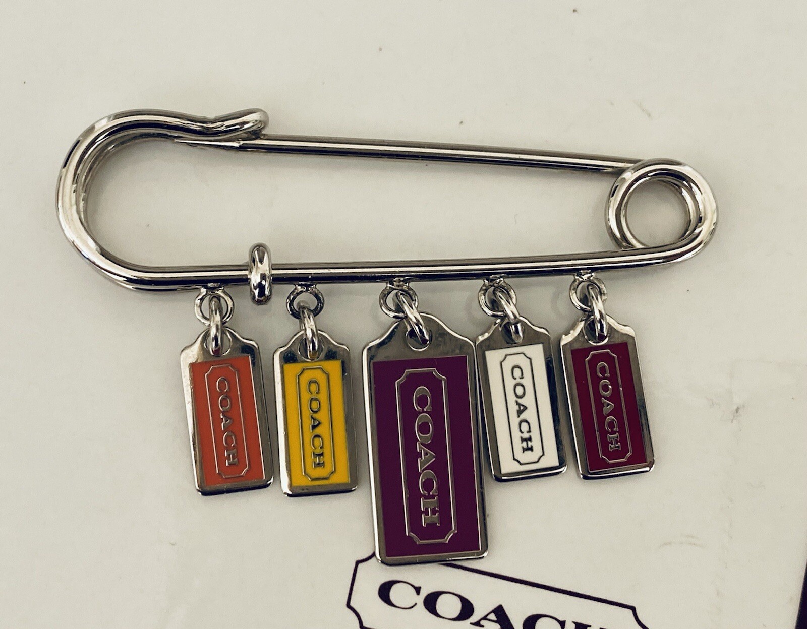 NEW COACH KILT BROOCH ENAMEL MULTI COLOR HANGTAG CHARMS PIN #8488 | eBay