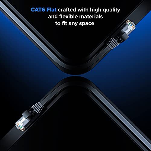 Cat 6 Ethernet Cable 3 ft - with a Flat Space-Saving Design High-Speed ...