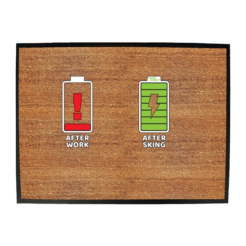 Pm After Work Skiing - Shed Bar Man Cave Novelty Funny Gift Door Mat ...