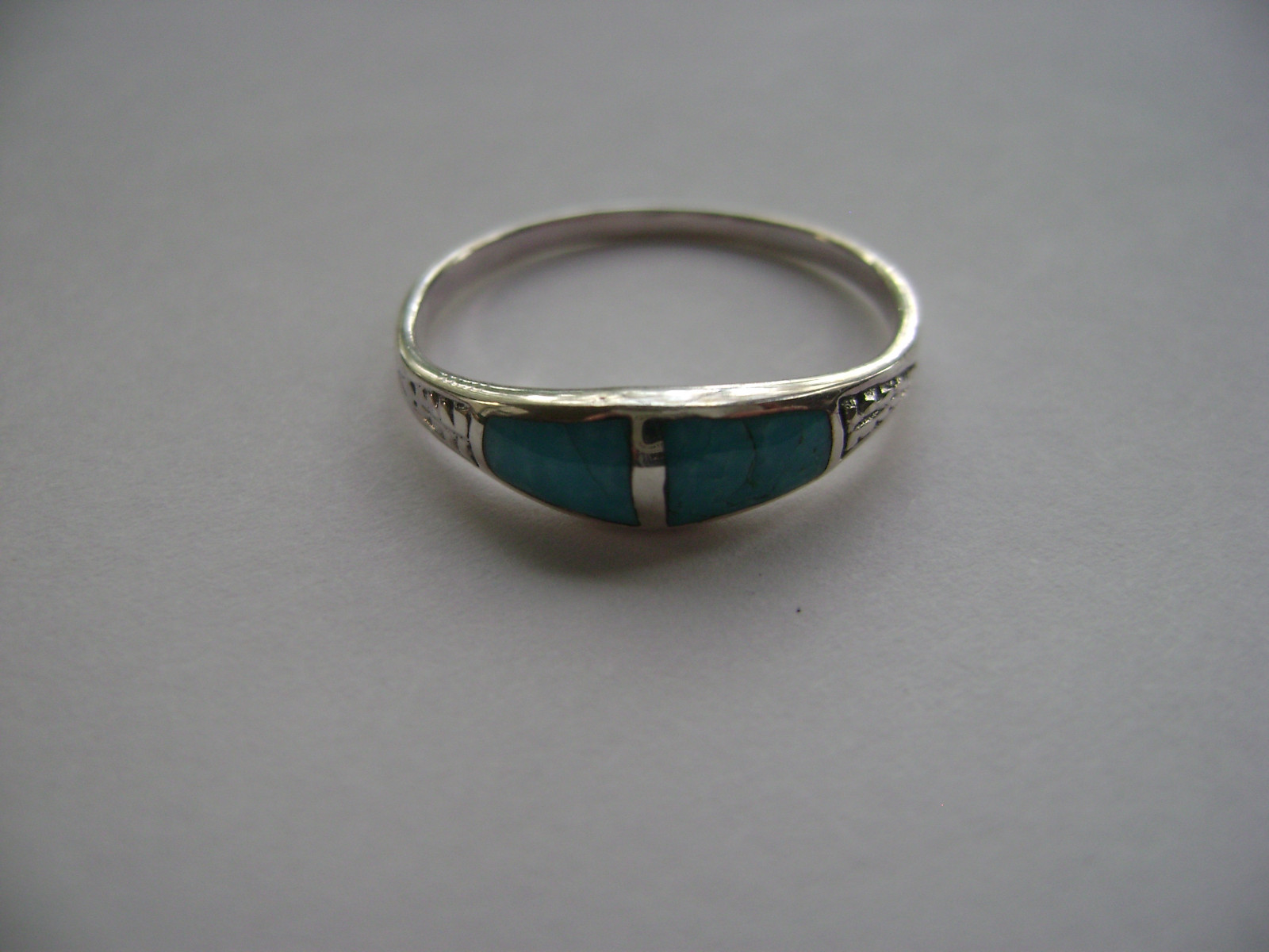 Sterling Silver Genuine Turquoise Two Blue Stone Ring New | eBay