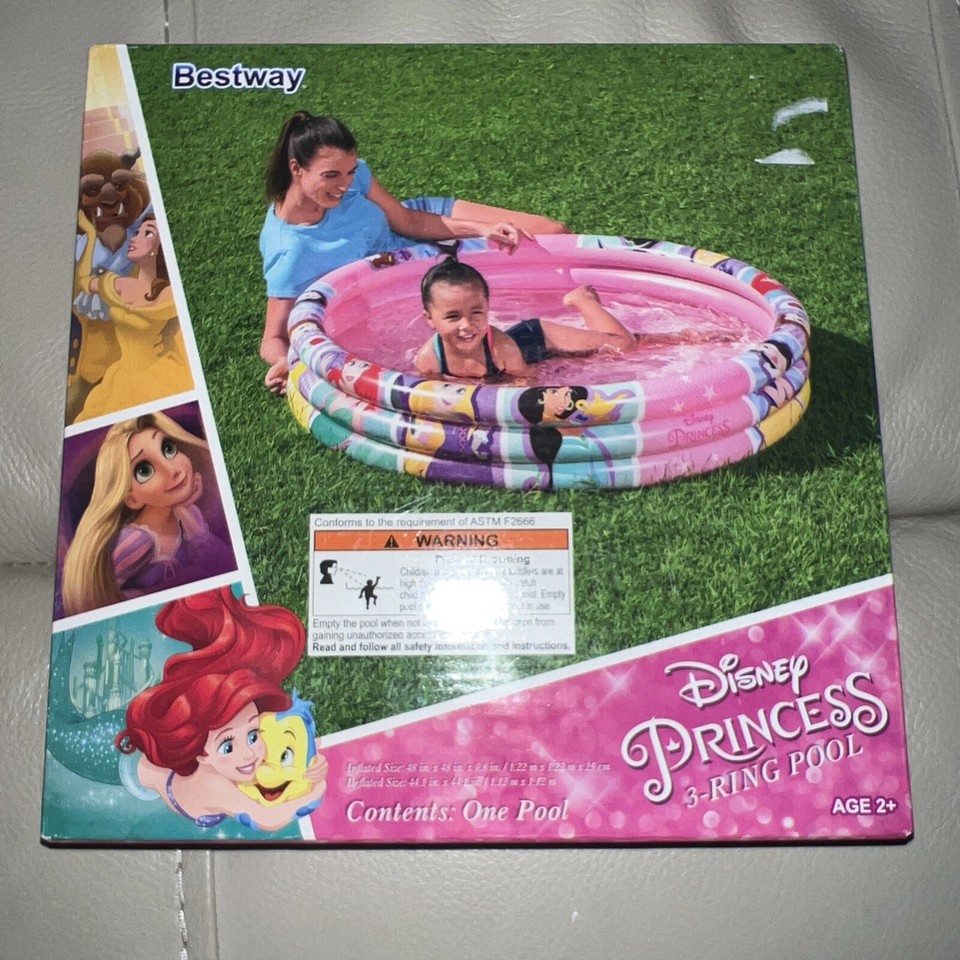 Disney Princess Inflatable Play Pool 3 Ring 48 Inches Mulan Ariel ...