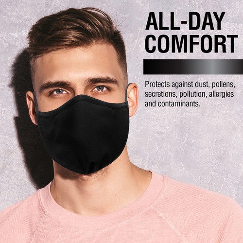 Reusable & Washable Face Covering Mask-3 PL Water Repellent Cotton Base ...
