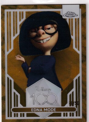 Topps Disney Chrome 100 Carta Nr. 80 Edna Mode Gold Wave Parallel 18/50 ...