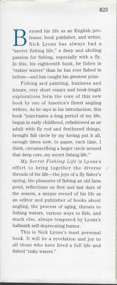 My Secret Fishing Life by Nick Lyons, with drawings by Mari Lyons | eBay