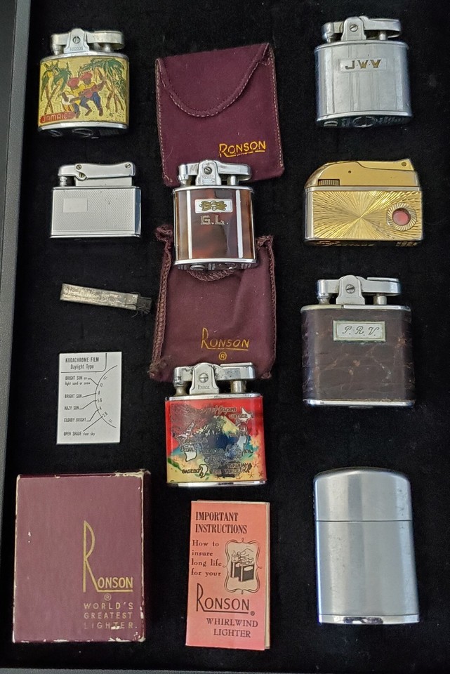 (9) Vintage Advertising 1940's-60's Butane Estate Lighter Collection ...