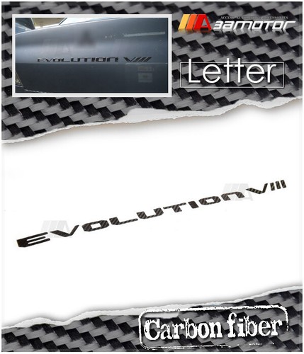 Carbon Fiber EVOLUTION VIII Trunk Rear Badge Emblem fits Mitsubishi EVO ...