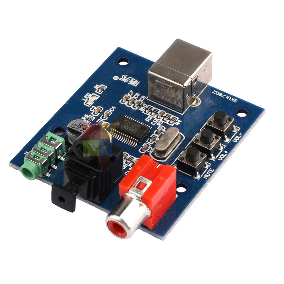 PCM2704 USB DAC to S/PDIF Sound Card Decoder Board 3.5mm Analog Output ...