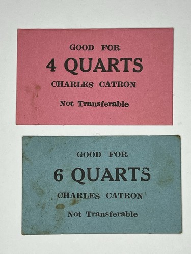 Strawberry Token Chit for Charles Catron 4 Quarts and 6 Quarts Pickers ...