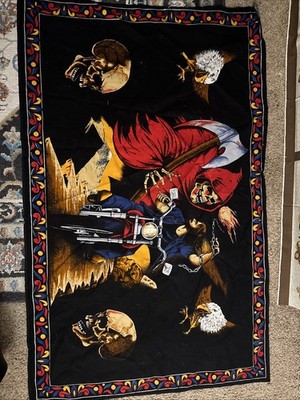 Vintage 1970s David Mann Grim Reaper Motorcycle Tapestry Wall Hanger 53 ...