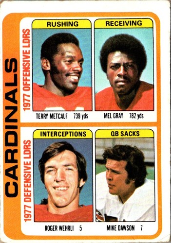 1978 Topps Terry Metcalf/Mel Gray/Roger Wehrli/Mike Dawson Football ...