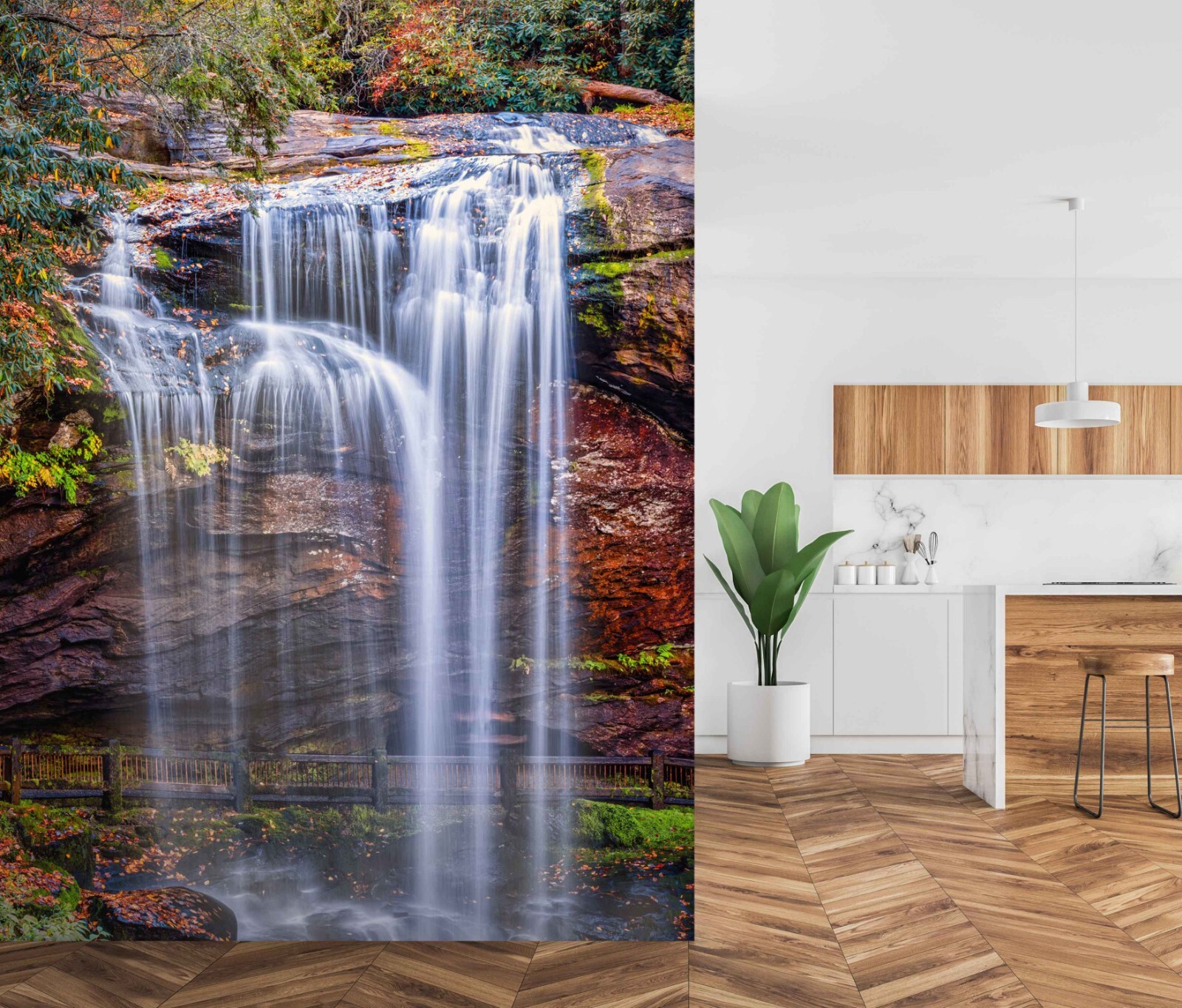 3D Waterfall Rock A259 Wallpaper Wall Mural Self-adhesive Beth Sheridan ...