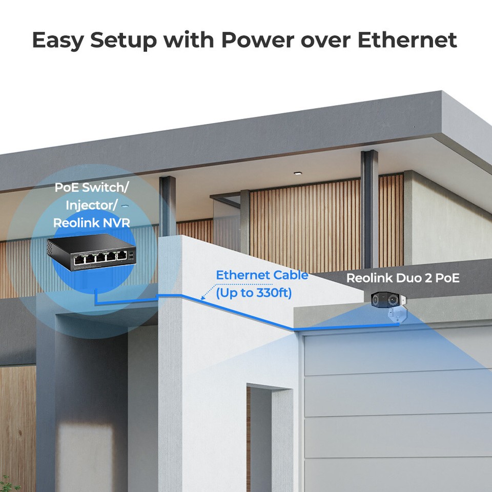 Reolink 2 Pack Duo 2 PoE 4K 8MP Security Camera System Outdoor Dual ...