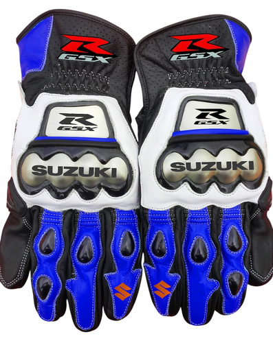 Suzuki Motorbike Gloves, Motorcycle MotoGP Racing Leather Gloves ...