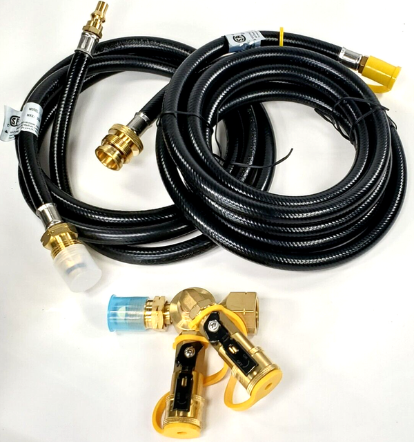 StanBroil Propane Brass 4-Port Tee Kit (13001-4-CZ1) RV Camping 6Ft ...