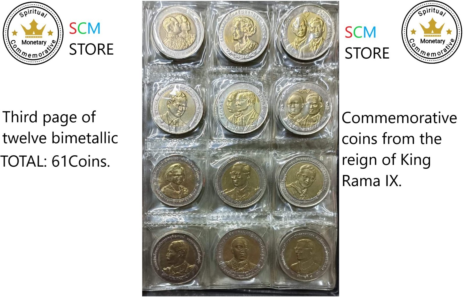 Thailand King Rama IX Full Set Commemorative Bimetallic 10‑Baht Coins ...