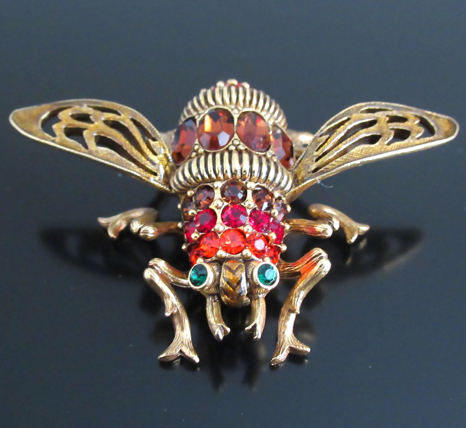 Joan Rivers Rhinestone Bumble Bee Pin Crystal Jeweled Insect Hornet ...