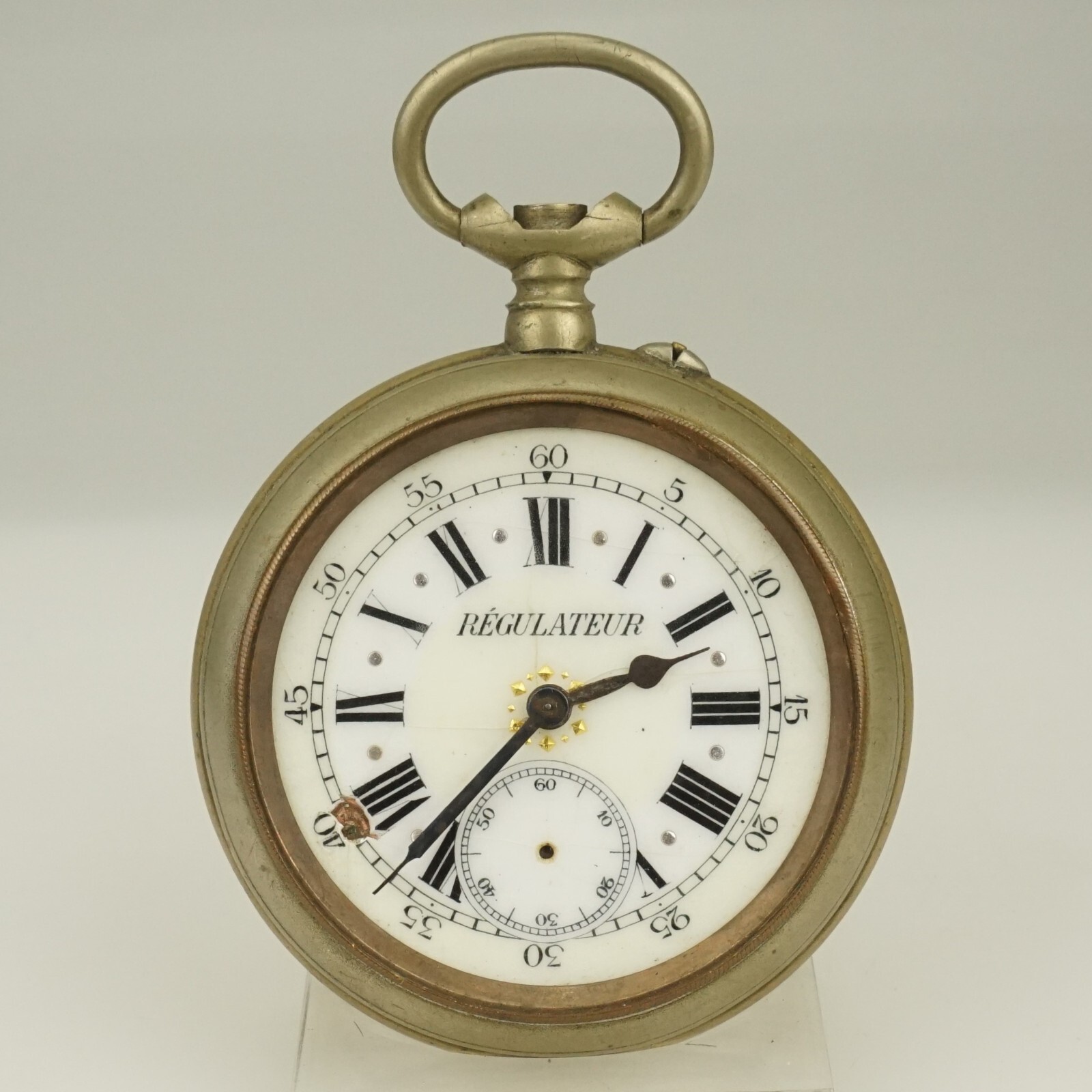 BIG Rare! REGULATEUR Pocket Watch Men's no fusee duplex chronometer no ...