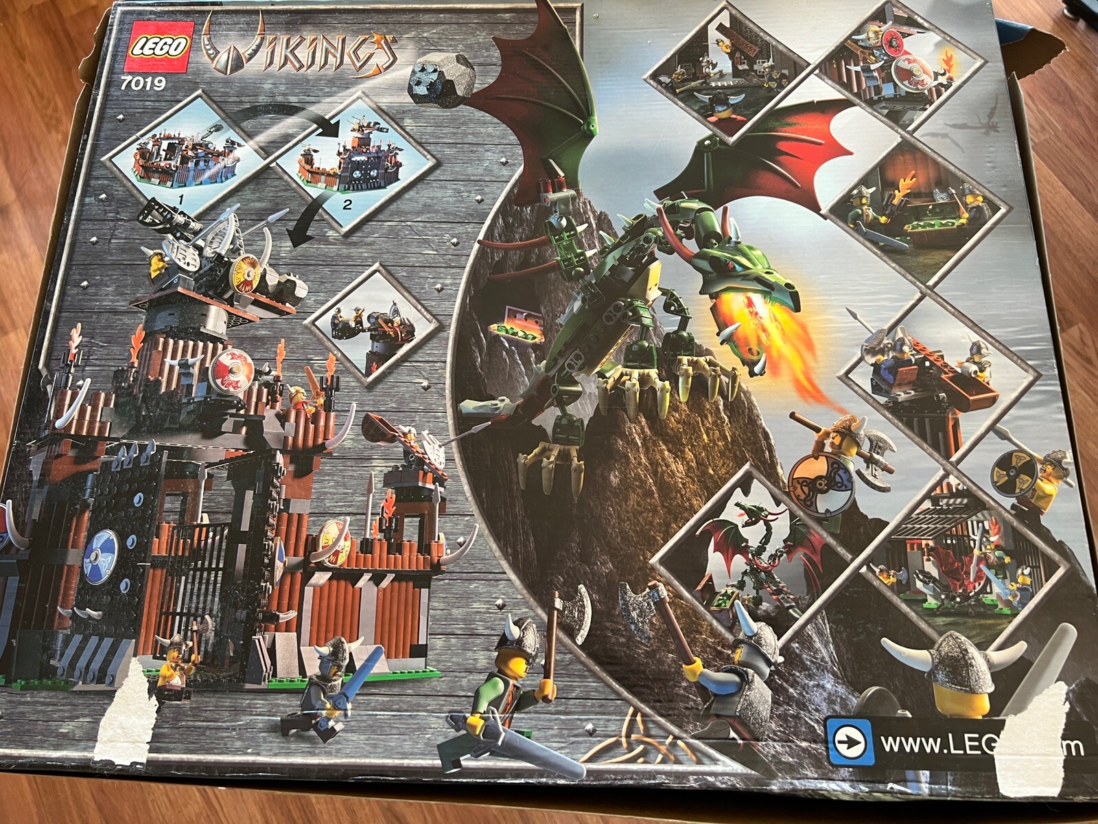 LEGO Vikings: Viking Fortress against the Fafnir Dragon (7019 ...
