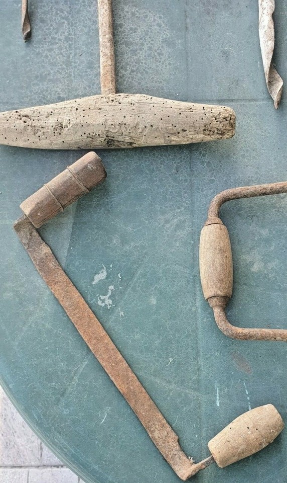 Lot of century old tools-set of 10 pcs-authentic hand tools! Great and ...