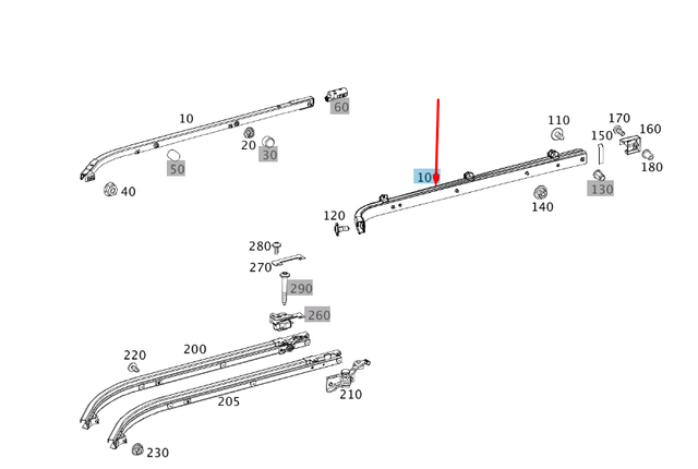 2017 MERCEDES BENZ VITO W447 Glider Door Slide Bar Left A4477662100 ...