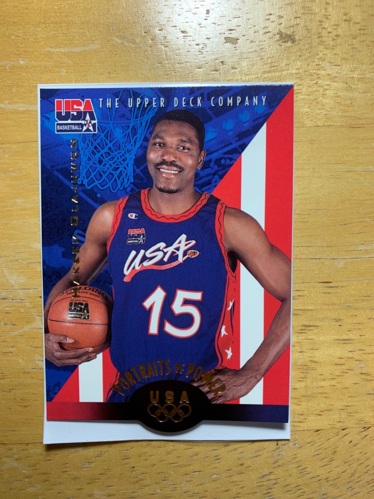 1996 Upper Deck Hakeem Olajuwon #54 Portraits of Power Team USA A06-01 ...