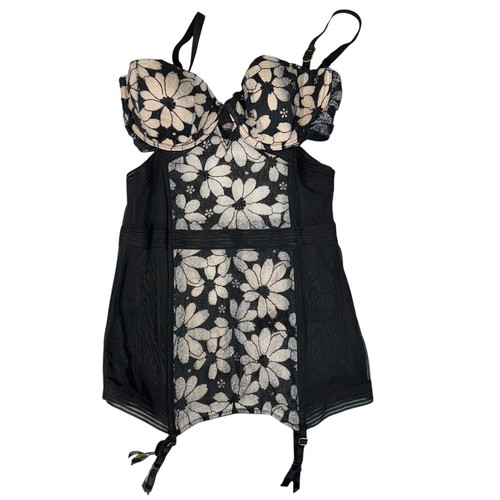 Victoria’s Secret SZ 36C Merry Widow Corset Bustier Bra Floral Lace ...