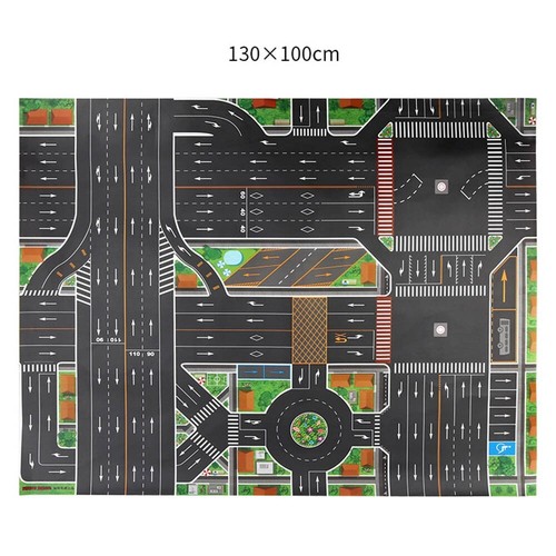 130*100CM Children Big-City Traffic Car Park Play Mat Map Waterproof ...