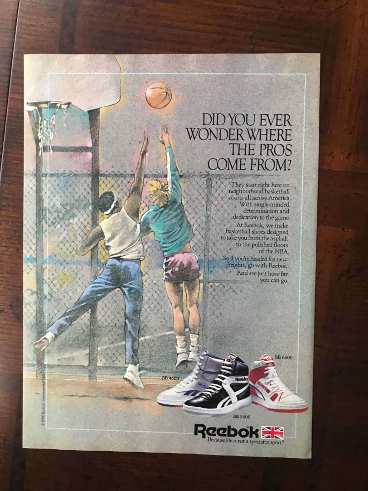 1986 vintage original print ad Reebok BB Series Basketball Shoe | eBay