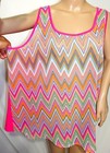 Chances R Women Plus Size 1x 2x 3x Sheer Chiffon Chevron Pink Swing ...
