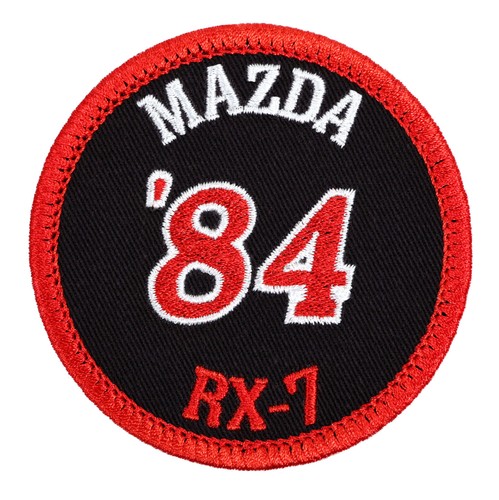 1984 Mazda RX-7 Embroidered Patch Black Twill/Red Iron-On Sew-On Hat ...