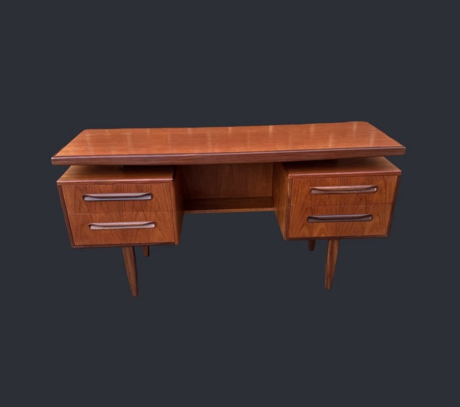 G plan fresco mid century teak Floating Top Knee Hole Desk / Sideboard ...