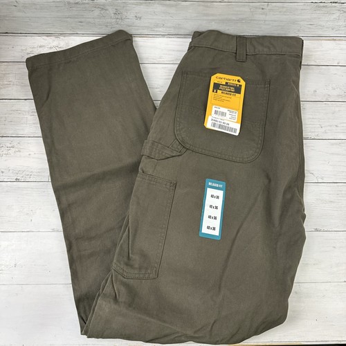 Carhartt B324 DFE Relaxed Fit Pants Men 40x36 Brown Workwear (38x34 ...