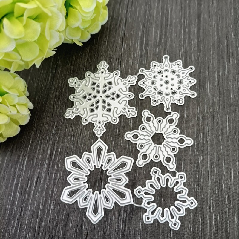 5 Pieces/Set Snowflakes Cutting Dies Various Design Snowflakes ...