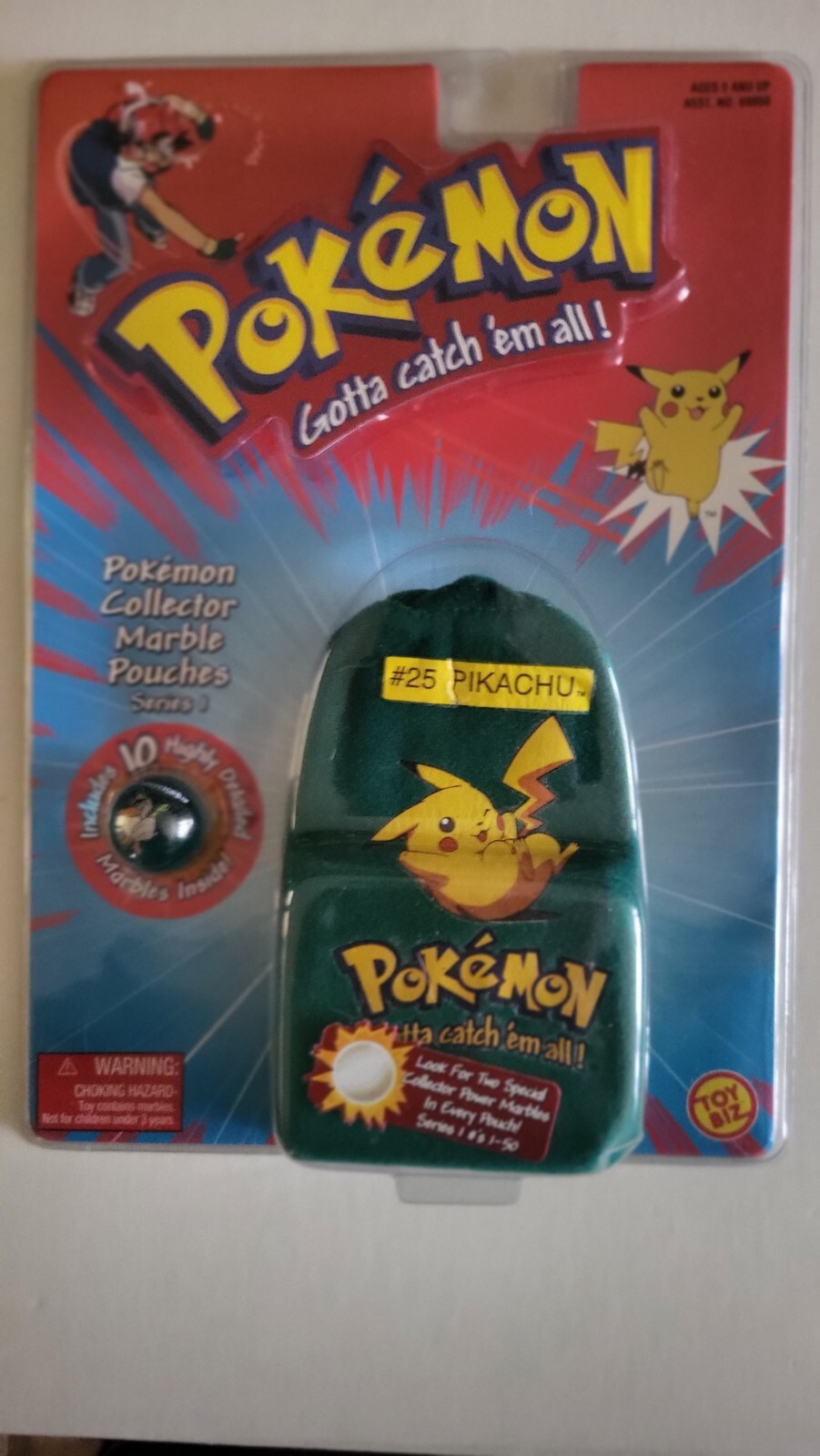 Pokemon Collector Marbles 10 Pouch #25 Pikachu Series 1 Factory Sealed ...
