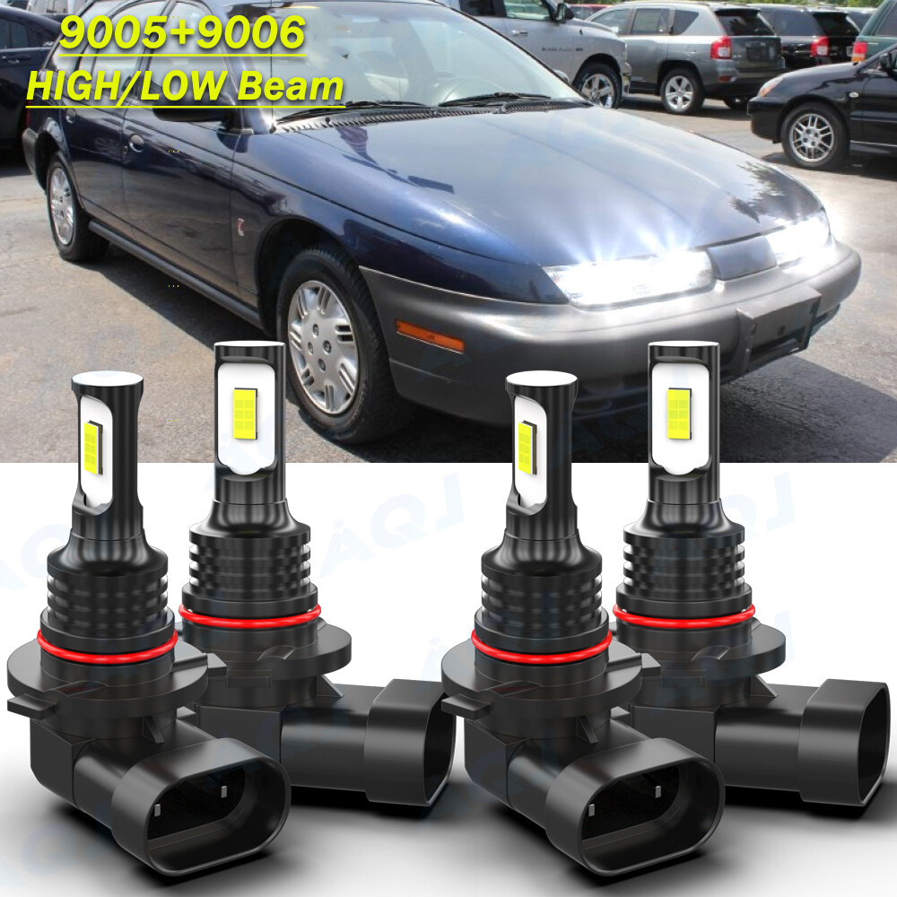 For Saturn SW1 SW2 SL SL1 SL2 6000K LED Headlight High Low Beam Bulbs ...