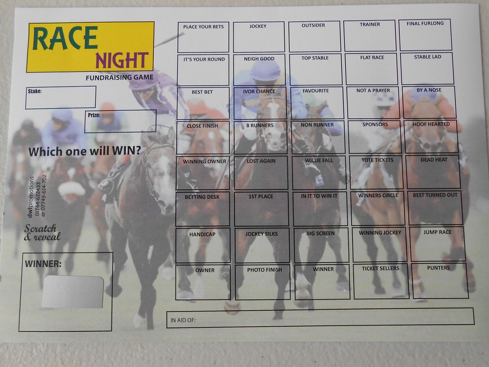 RACE NIGHT TICKET SET - 100 PER RUNNER FOR 8 RACES - PAPERWORK ...