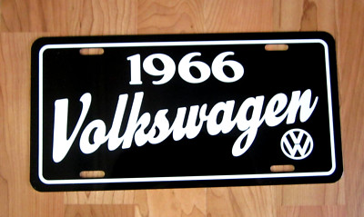 Black 1966 Volkswagen license plate car tag 66 VW beetle bug bus type 2 ...