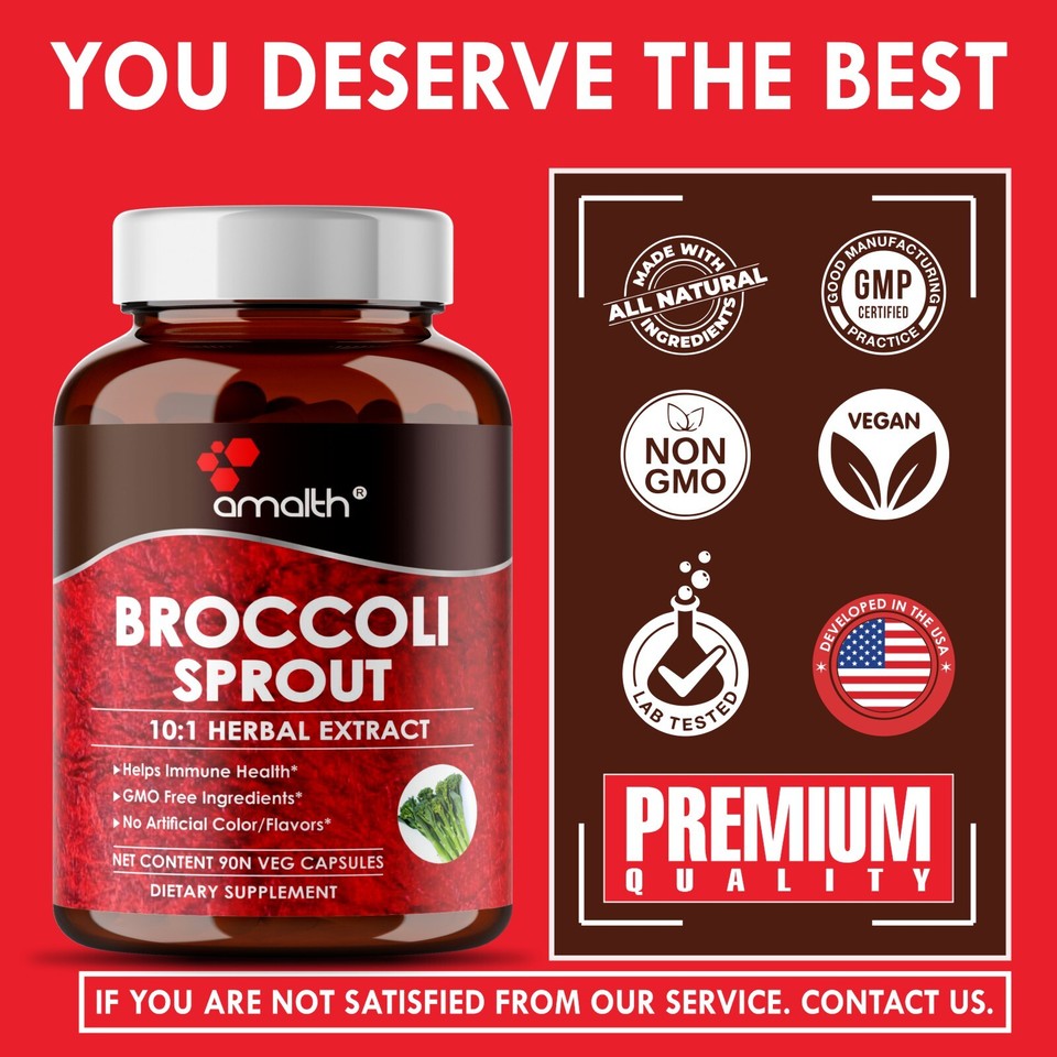 Broccoli Sprout Extract Sulforaphane Immune System 10000mg Capsules ...
