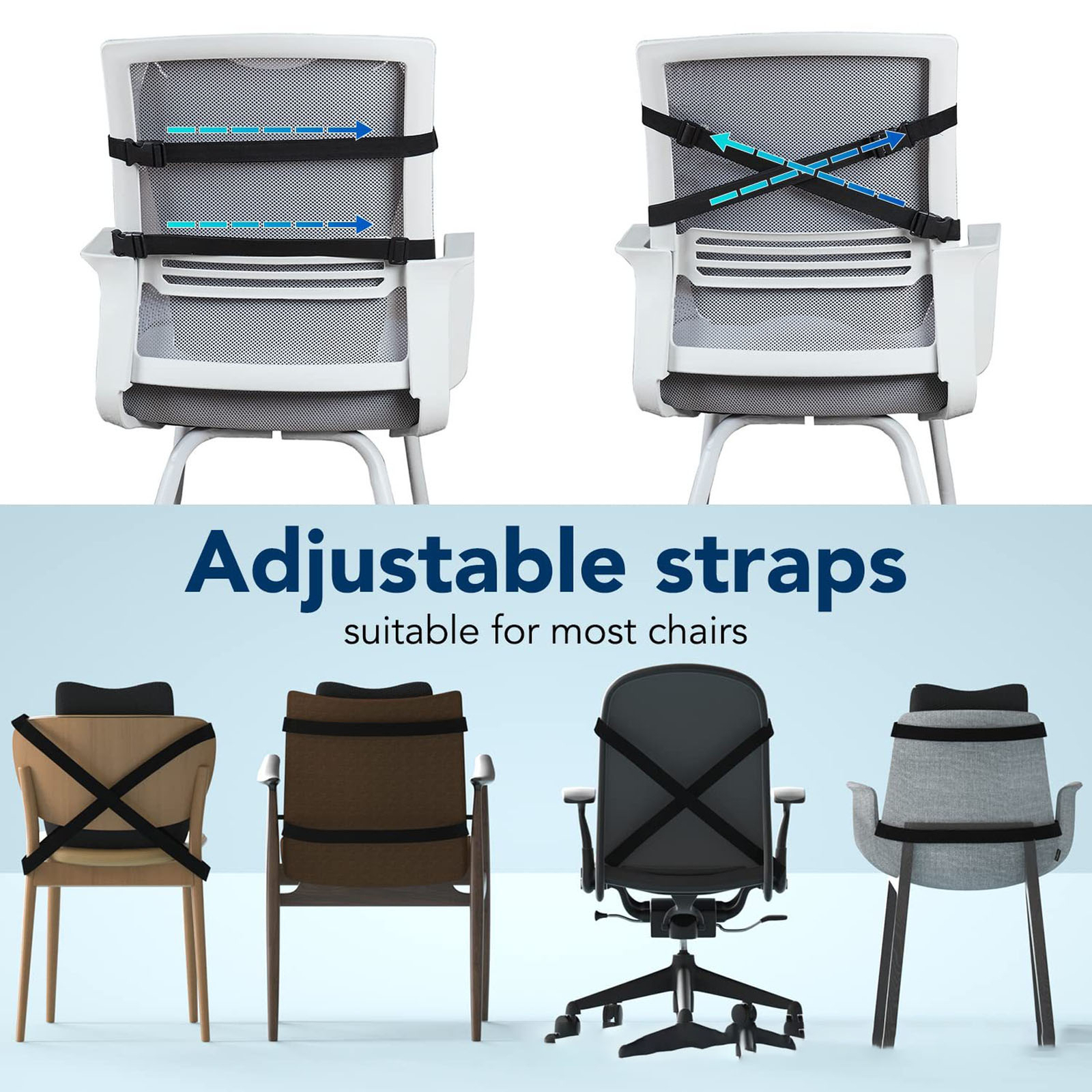 Black Back Cushion Lumbar Support Pillow For Office Chair Back Support ...