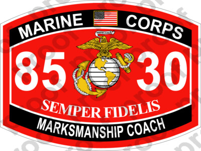 STICKER USMC MOS 8530 MARKSMANSHIP COACH ooo USMC Lisc No 20187 | eBay